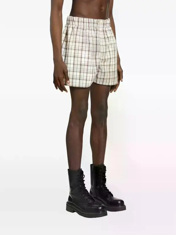 BRYAN JIMENEZ Checked Cotton Boxers