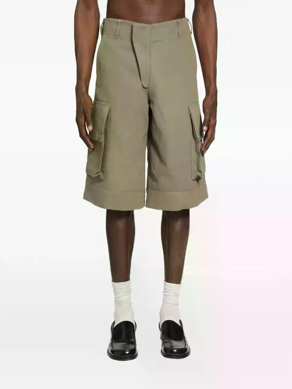 BRYAN JIMENEZ Beige Cotton Cargo Shorts