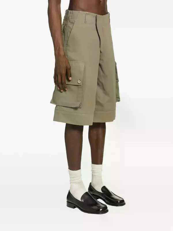 BRYAN JIMENEZ Beige Cotton Cargo Shorts