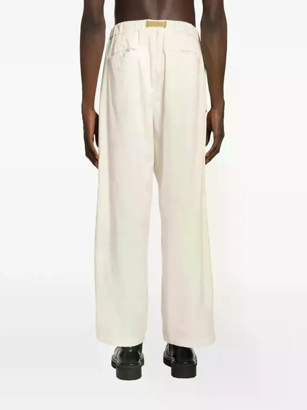 WHITE SAND Belted Wide-leg Trousers