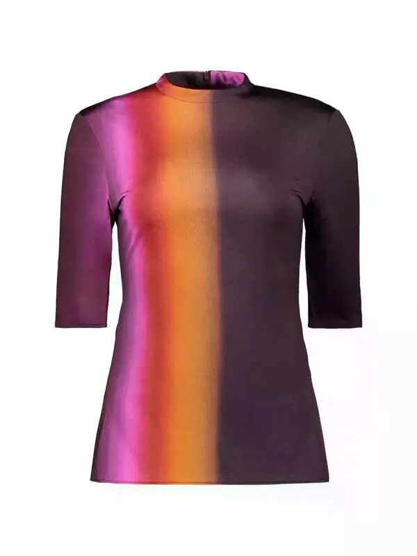 ELLERY Gradient Print Elbow-sleeve Top - Purple