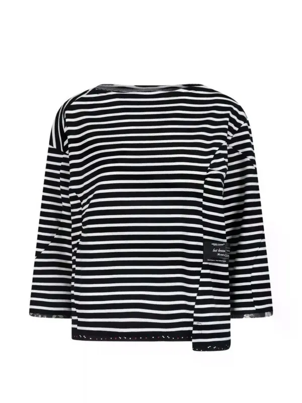 Undercover Striped Asymmetric Long-sleeve T-shirt