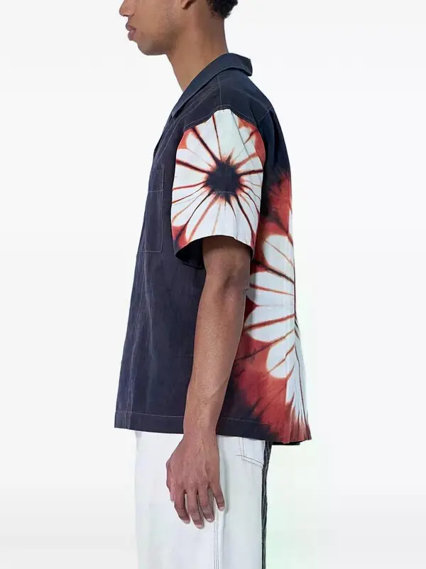 STORY MFG. Tie-dye Patch-pocket Short-sleeve Shirt