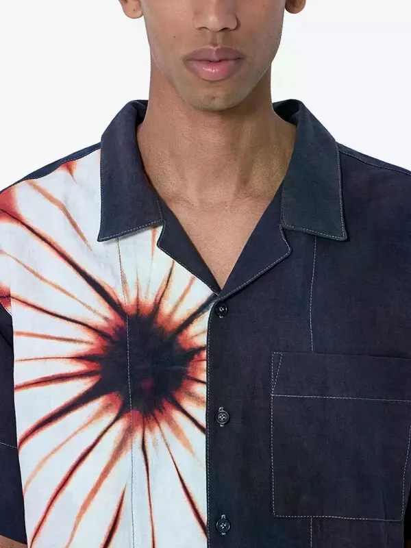 STORY MFG. Tie-dye Patch-pocket Short-sleeve Shirt