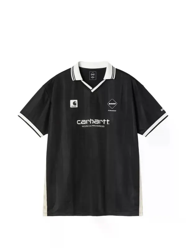 Carhartt Work In Progress X Fcreal Bristol Logo-motif Contrast-trim T-shirt - Black