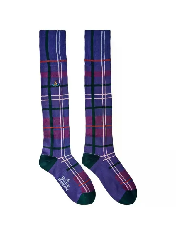 VIVIENNE WESTWOOD Tartan Pattern Socks - Purple