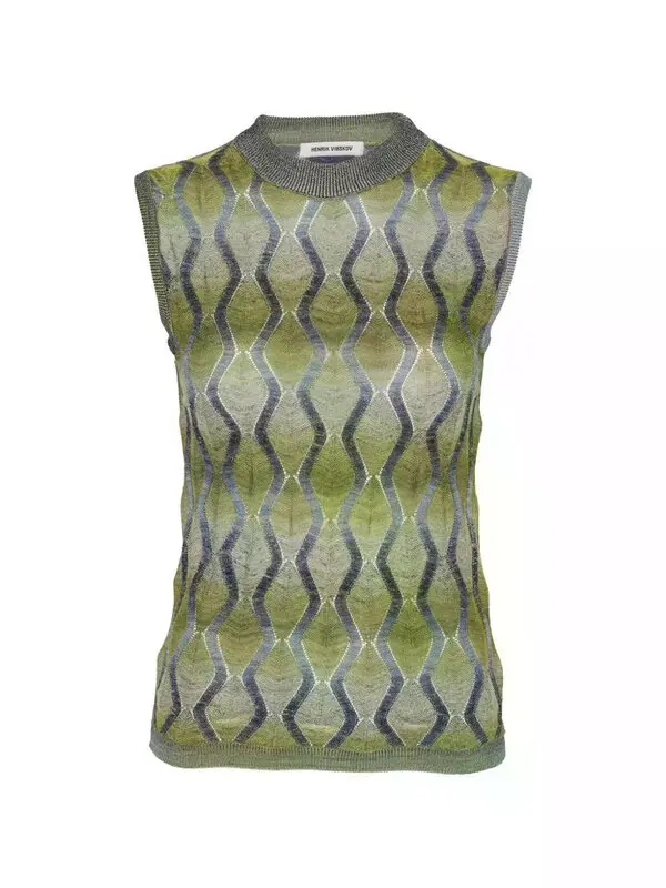 Henrik Vibskov Resonance Zigzag Knit Top - Green
