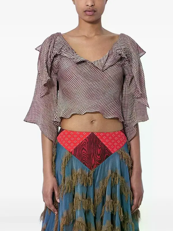 KIKO KOSTADINOV Plexus Ruffled-draped Blouse - Pink