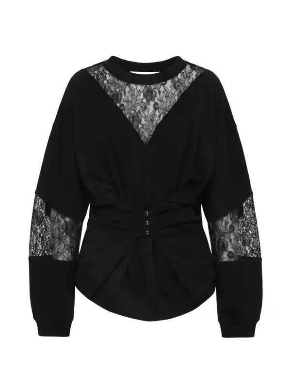 ALMAZ Lace-panelled Hook-fastening Sweatshirt
