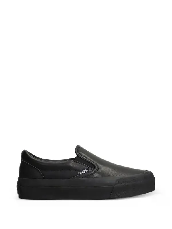 Comme Des Garçons Steer Slip-on Leather Sneakers - Black