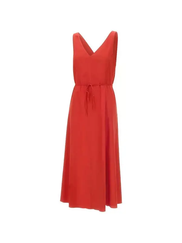 Vince V-neck Midi Dress - Red