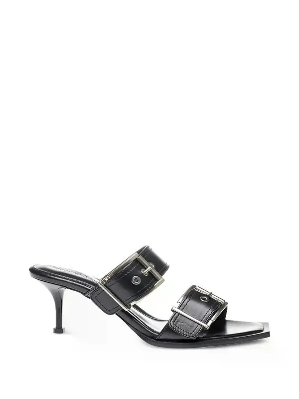 Alexander McQueen Double Buckle Leather Sandals