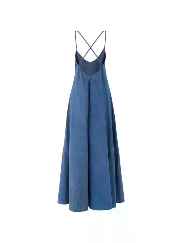 Ermanno Scervino Floral Appliqué Cross-strap Dress - Blue
