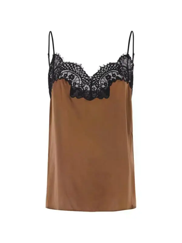 Co Lace-trim Silk Camisole - Brown