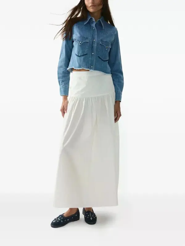 FORTELA Naomi Pleated Poplin Skirt