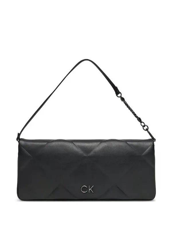 Calvin Klein Quilted Foldover Tote Bag - Black