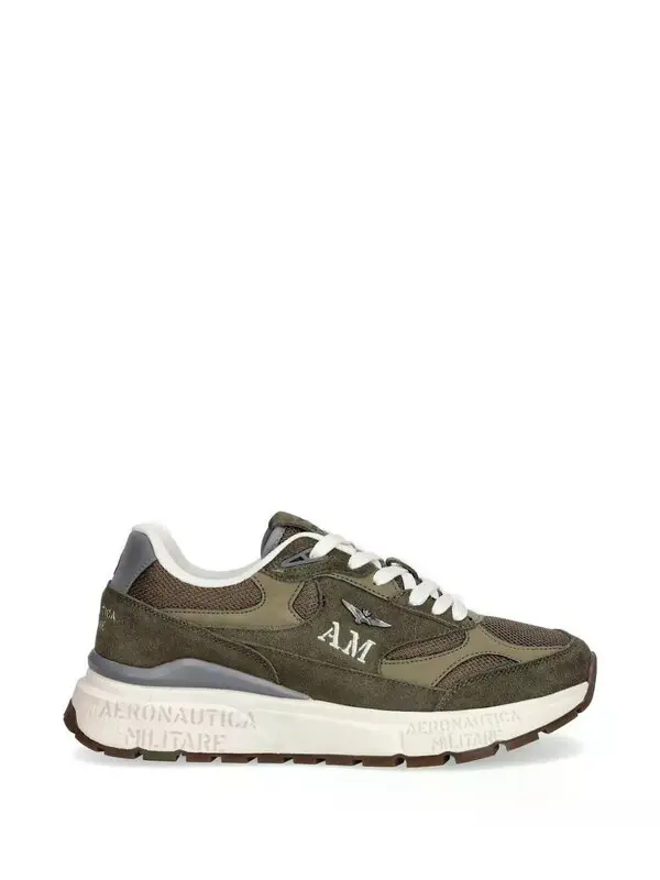 AERONAUTICA MILITARE Panelled Logo Sneakers - Green