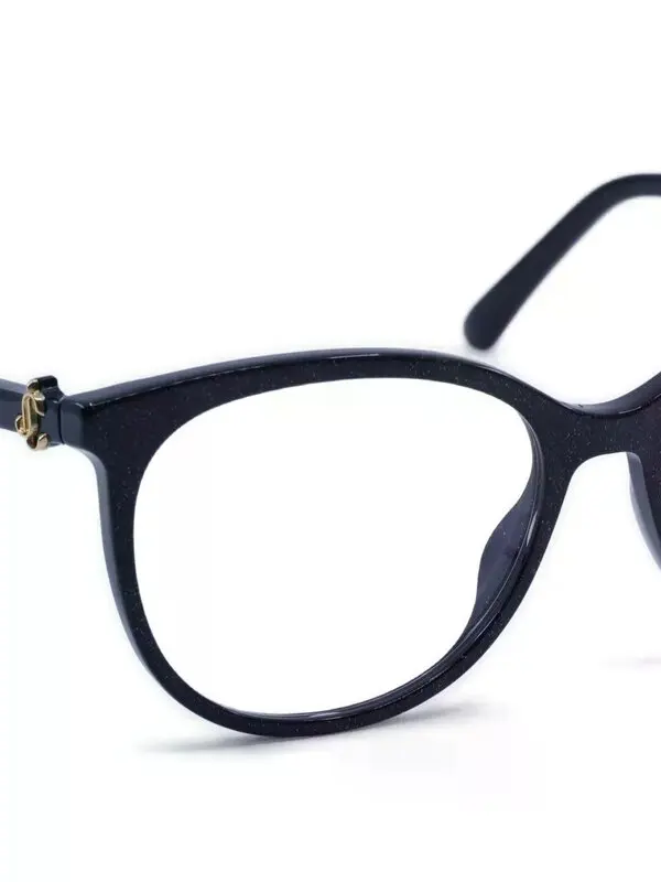JIMMY CHOO Glitter-effect Square-frame Glasses - Black