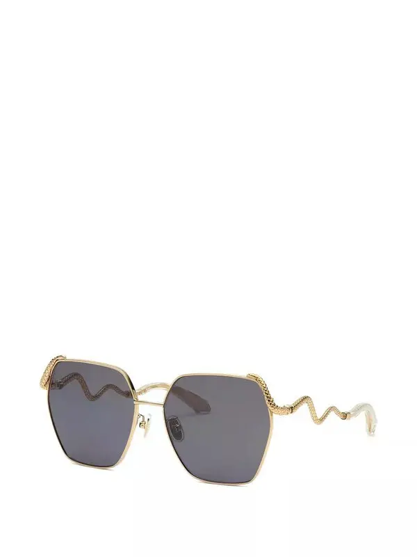 Roberto Cavalli Geometric Frame Sunglasses With Snake Detail
