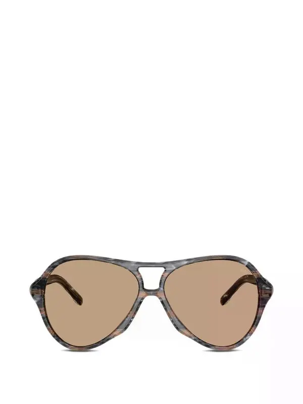 DIESEL® D-logo Pilot Sunglasses