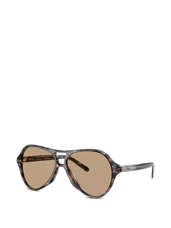 DIESEL® D-logo Pilot Sunglasses