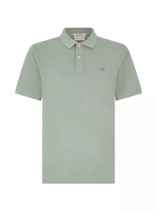 Gant Logo-embroidered Cotton Polo Shirt - Green