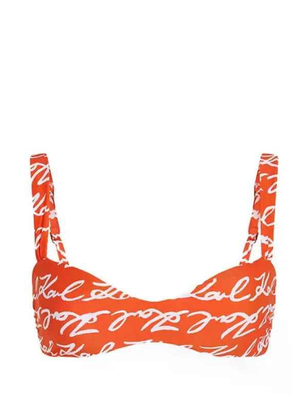 Karl Lagerfeld Logo-print Bikini Top - Orange