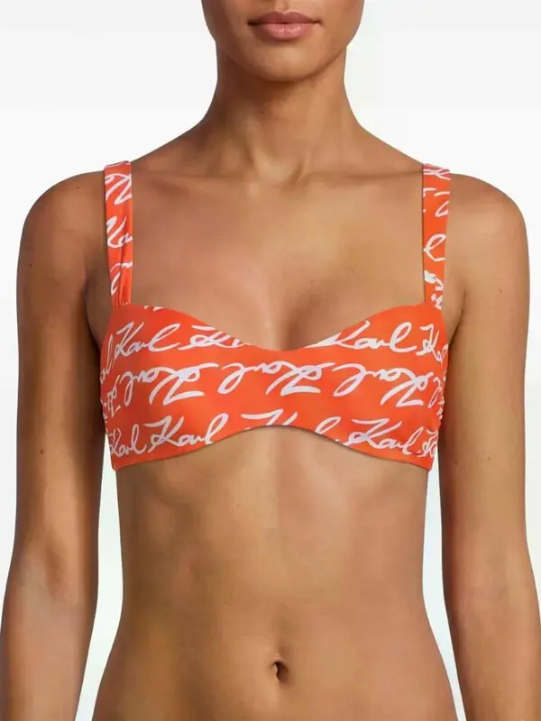 Karl Lagerfeld Logo-print Bikini Top