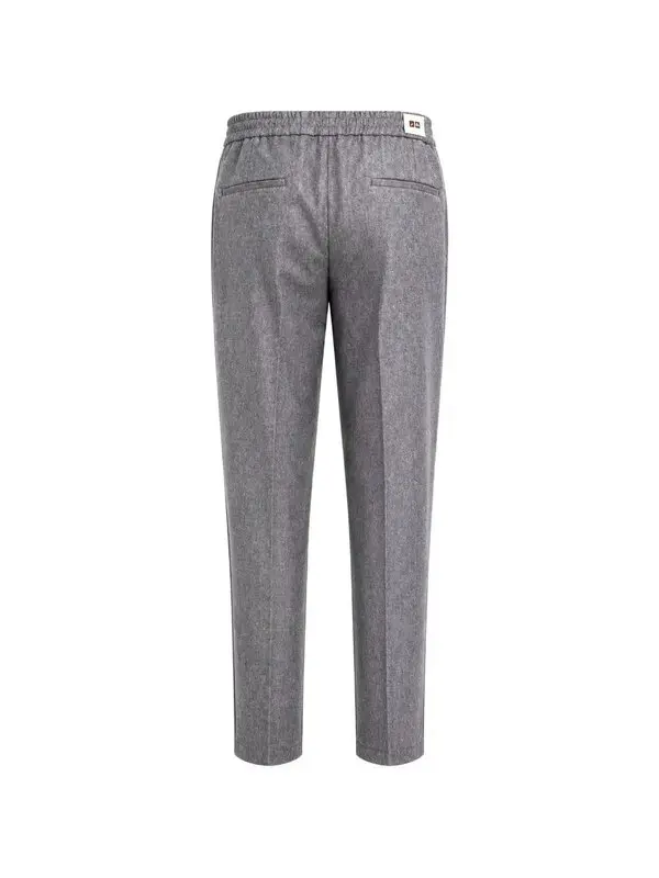 BRIGLIA 1949 Dark Flannel Drawstring Waist Trousers