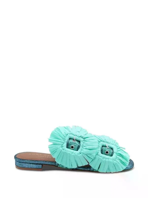 Kurt Geiger Raffia Embellished Sandals - Green