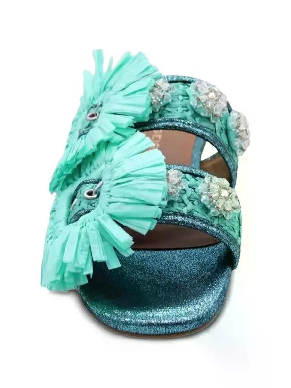 Kurt Geiger Raffia Embellished Sandals