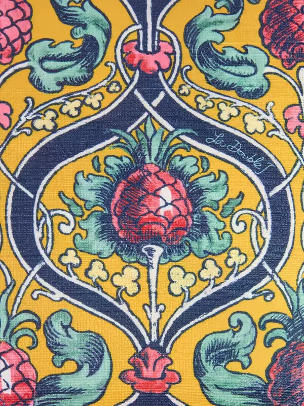 La DoubleJ Pineapple-print Fringed Cushion