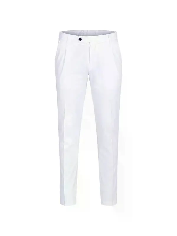Eleventy Slim-fit Pleated Trousers - White