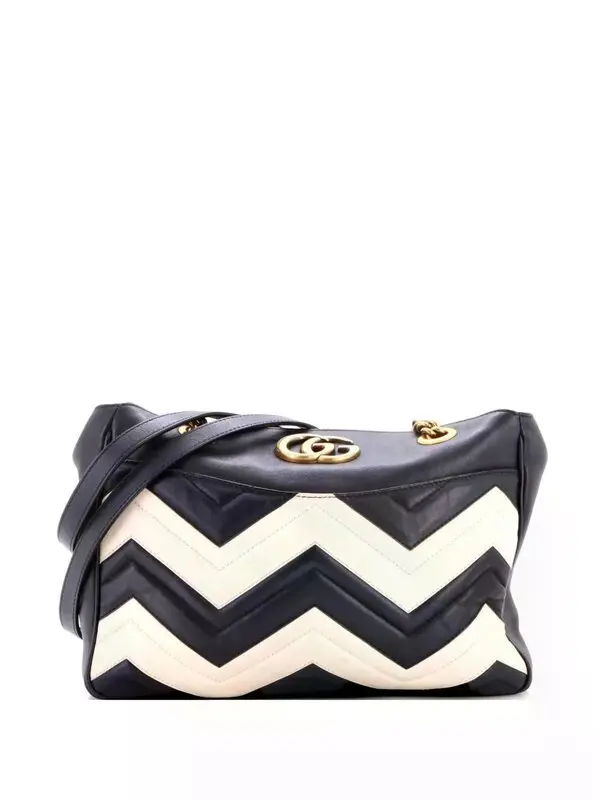 Gucci Gg Marmont Matelassé Leather Chain Shoulder Bag - Black