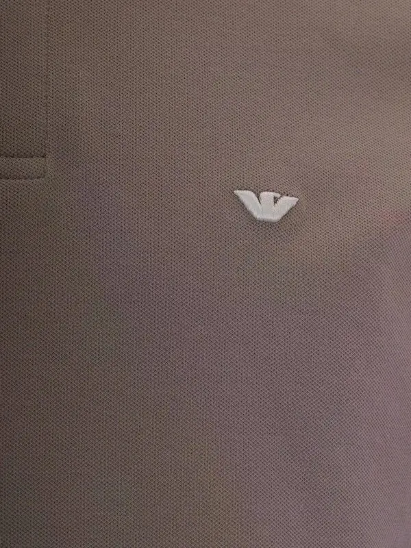 Emporio Armani Logo-embroidered Tipped Polo Shirt - Brown