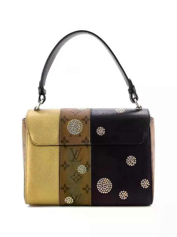 LOUIS VUITTON Limited Edition Studded Reverse Monogram Canvas And Leather Mm Shoulder Bag - Black