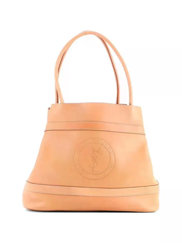 Saint Laurent Rive Gauche Leather Large Tote Bag - Neutrals
