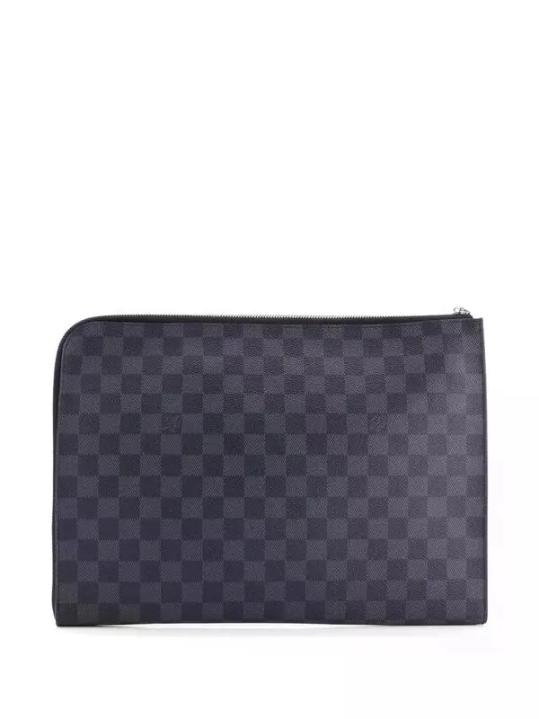 LOUIS VUITTON Damier Graphite Pochette Jour Gm Clutch Bag - Black