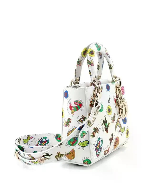 Dior Lady Bag Printed Leather Small Satchel - Multicolour