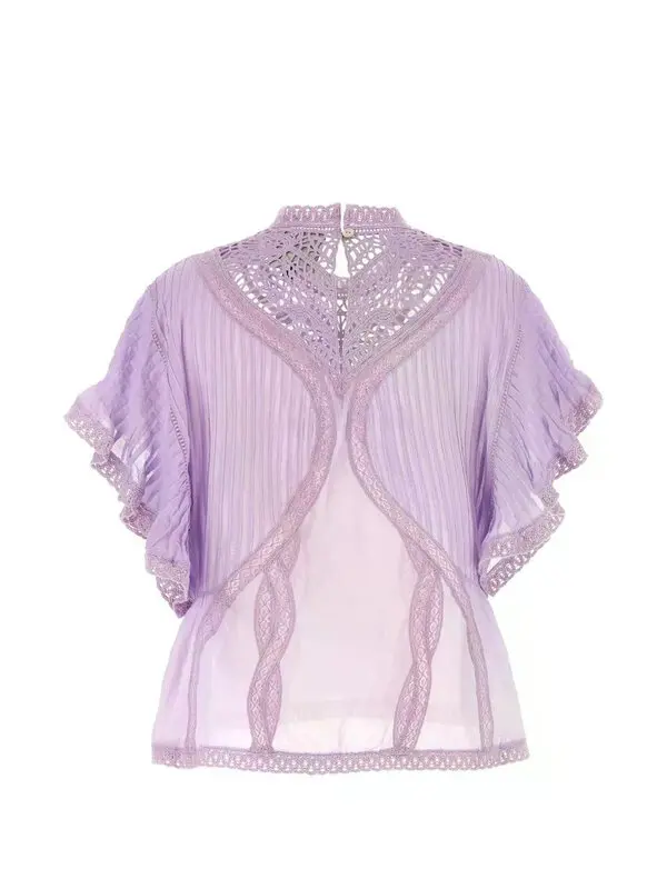 Farm Rio Openwork Pleated Blouse