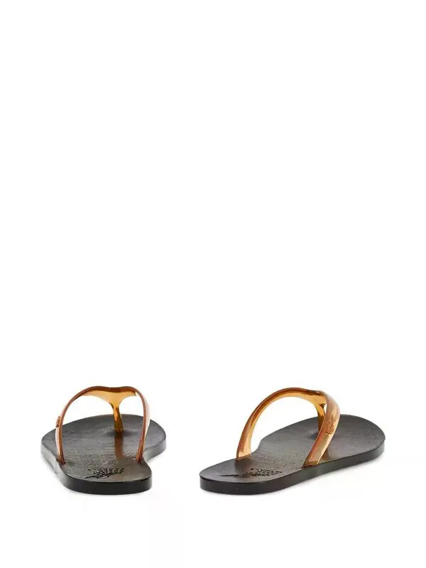 ANCIENT GREEK SANDALS Caramel Brown/black Flip Flops