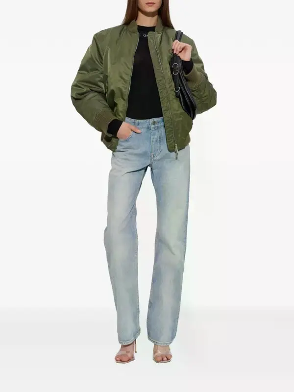 Off-White Logo-patch Bomber Jacket - Green