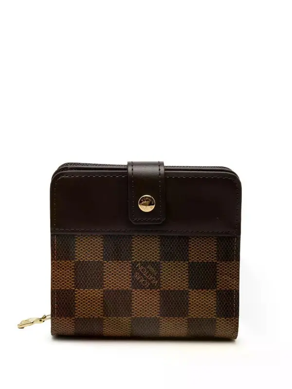 LOUIS VUITTON 2009 Damier Ebene Compact Zip Wallet Small Wallets - Brown