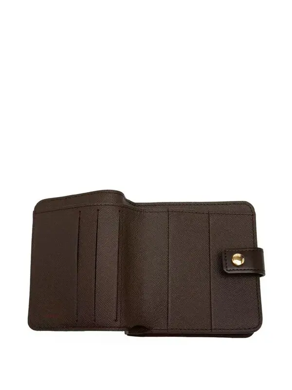 LOUIS VUITTON 2009 Damier Ebene Compact Zip Wallet Small Wallets