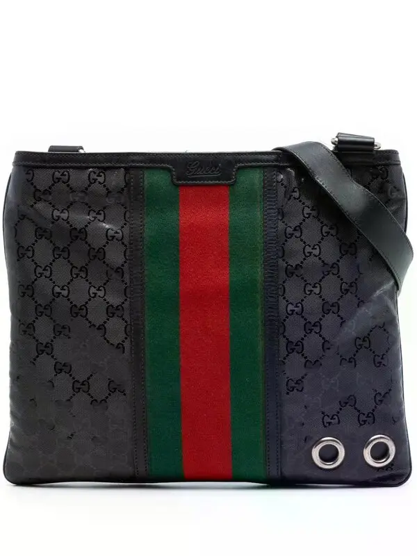 Gucci Gg Imprime Web Messenger Bag - Black