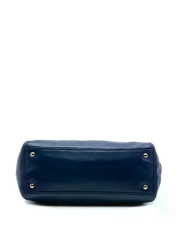 Prada Soft Calf Double Zip Convertible Tote Satchel
