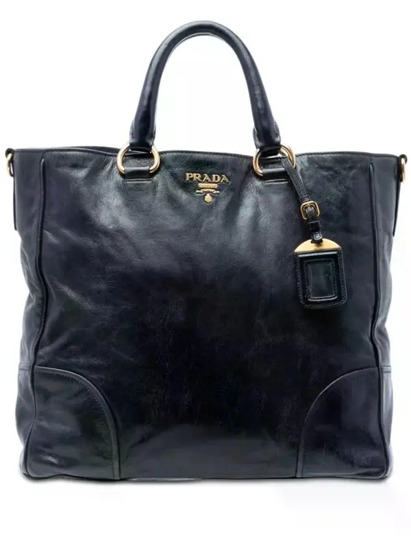 Prada Vitello Shine Convertible Tote Satchel