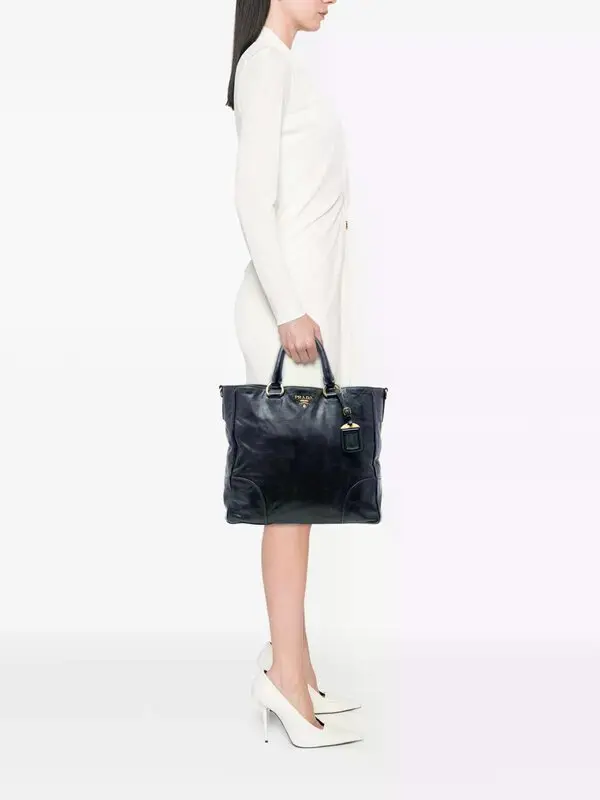 Prada Vitello Shine Convertible Tote Satchel