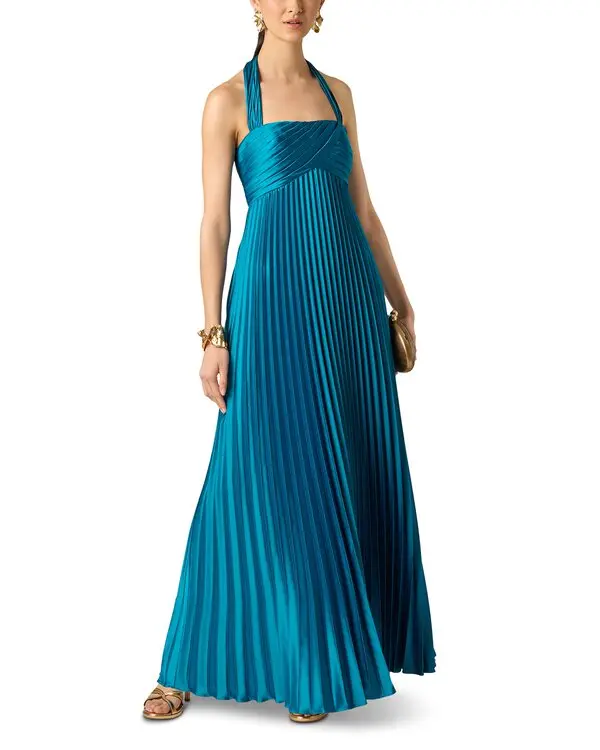 Aidan Mattox Charmeuse Pleated Gown