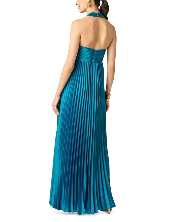 Aidan Mattox Charmeuse Pleated Gown